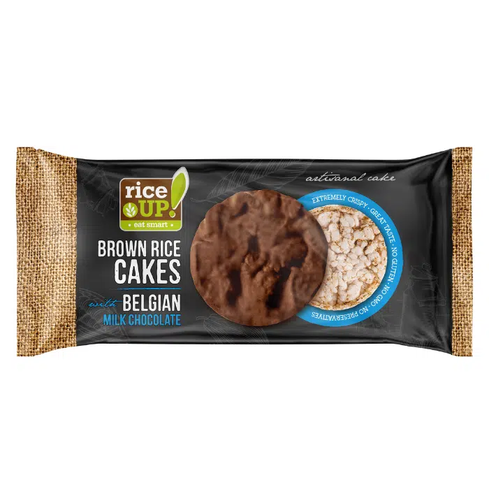 Rice Up Brown Rice Cakes With Milk Chocolate 90gm – Healthy Crafts